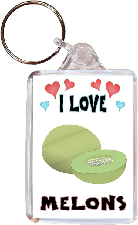 I Love Melons/Melon - Double Sided Keyring Key Fob Chain Name Tag ...