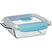Amazon.com: Anchor Hocking 8 Inch Square Cake Dish with TrueLock Locking Lid Bakeware: Home ...