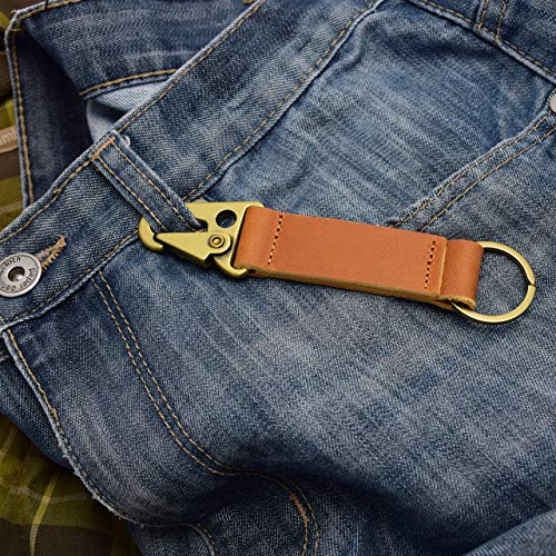 Leather Keychain, Tactical HK Clip, Key FOB, EDC Keychain, Full Grain ...