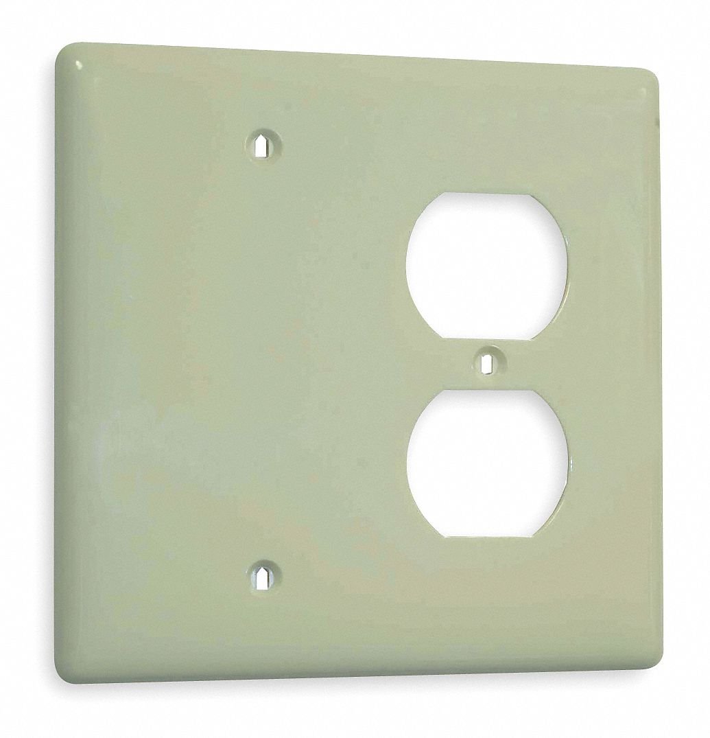 Duplex/Blank Wall Plate, 2 Gang, Ivory: Outlet Plates: Amazon.com ...