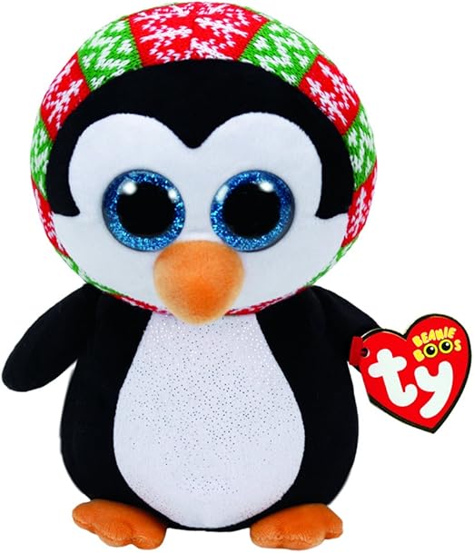 Ty Beanie Boos Navidad Penelope-Pingüino 23 cm (37148TY), Color Negro ...