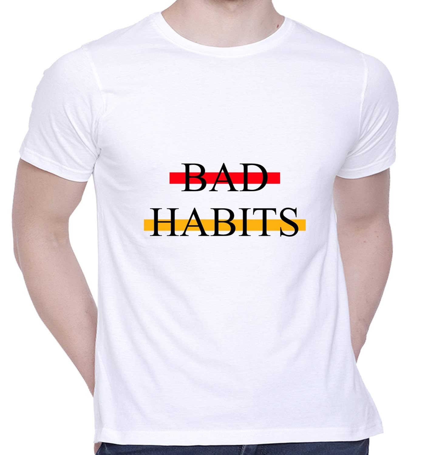 CreativiT Graphic Printed T-Shirt for Unisex Bad Habits Tshirt | Casual ...
