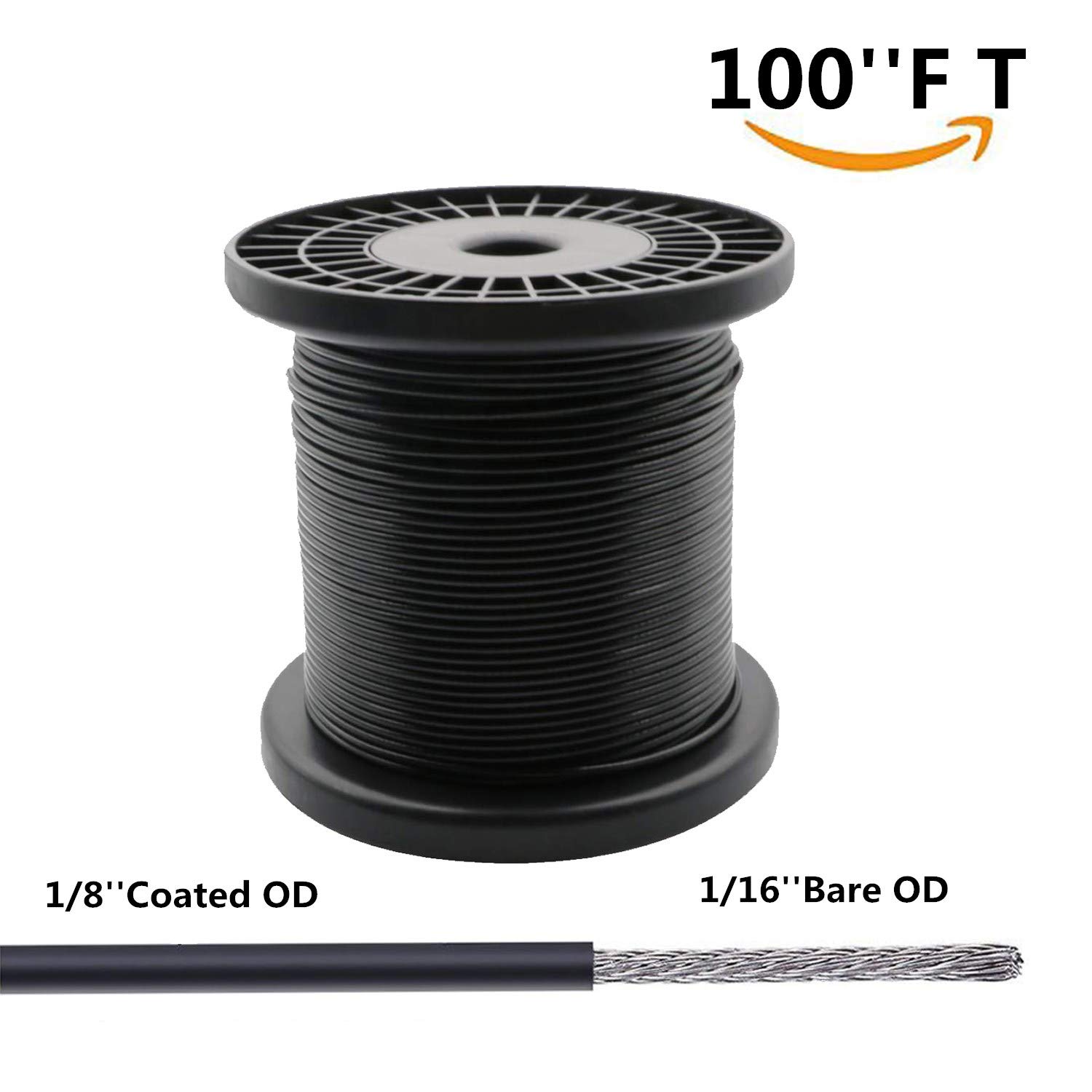 Cable & Wire Rope 500 & 1000 ft 250 304 Grade 7 x 7 Stainless Steel ...