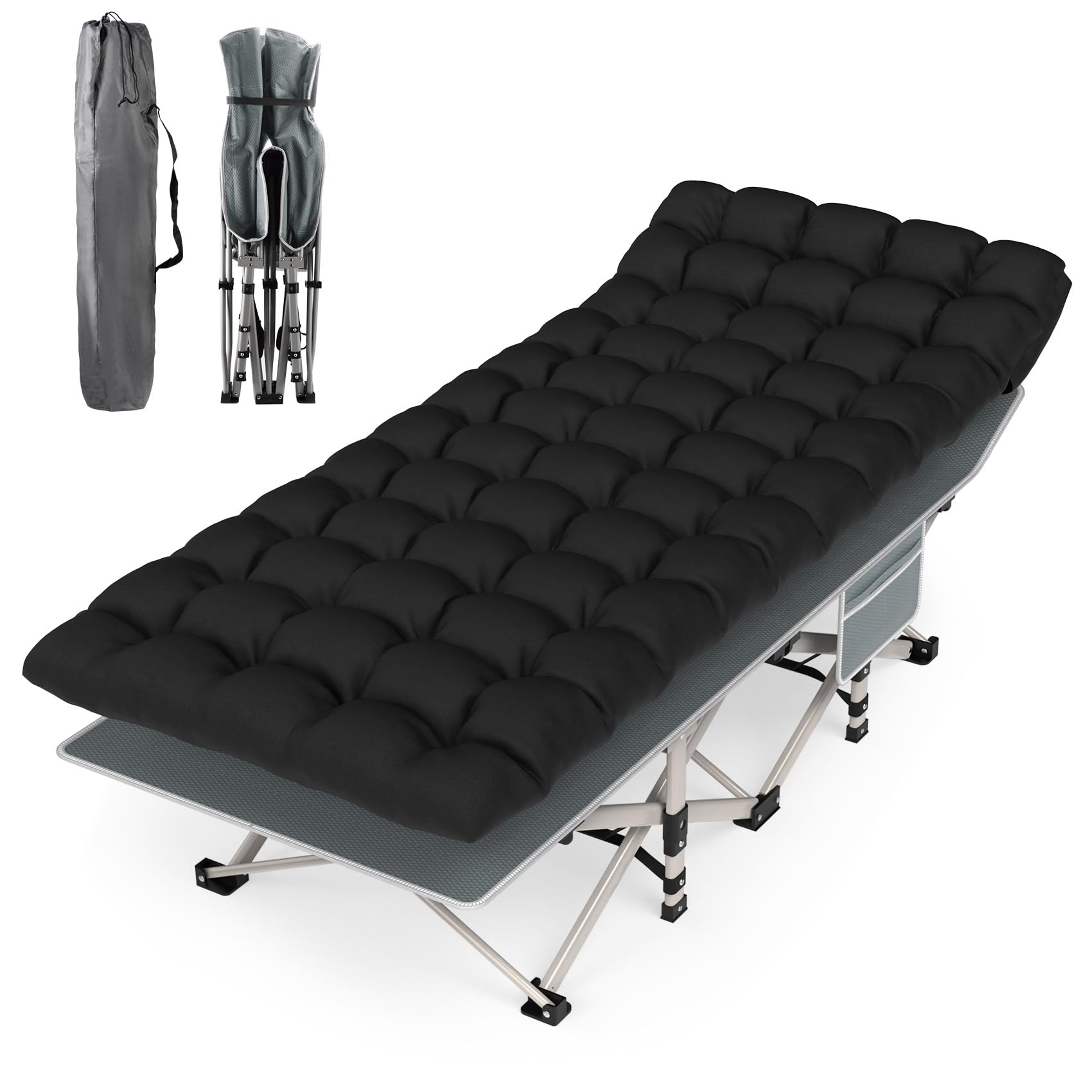 Suteck Camping Cot, Folding Camping Cot Bed for Adults Sleeping 1200D ...