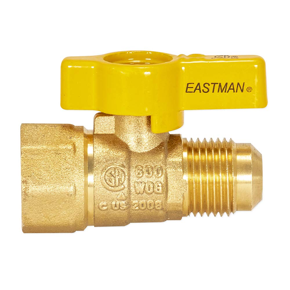 Eastman Brass Straight Gas Ball Valve Connector With Quarter-Turn Lever ...