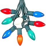 25 Foot C9 Multi Ceramic Christmas String Light Set - Outdoor Christmas ...