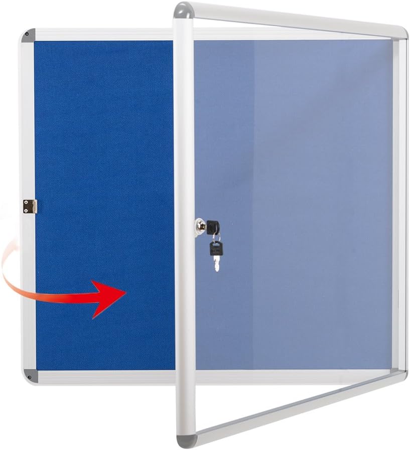 Swansea Enclosed Pin Bulletin Board,Fabric Lockable Noticeboard,Glass ...