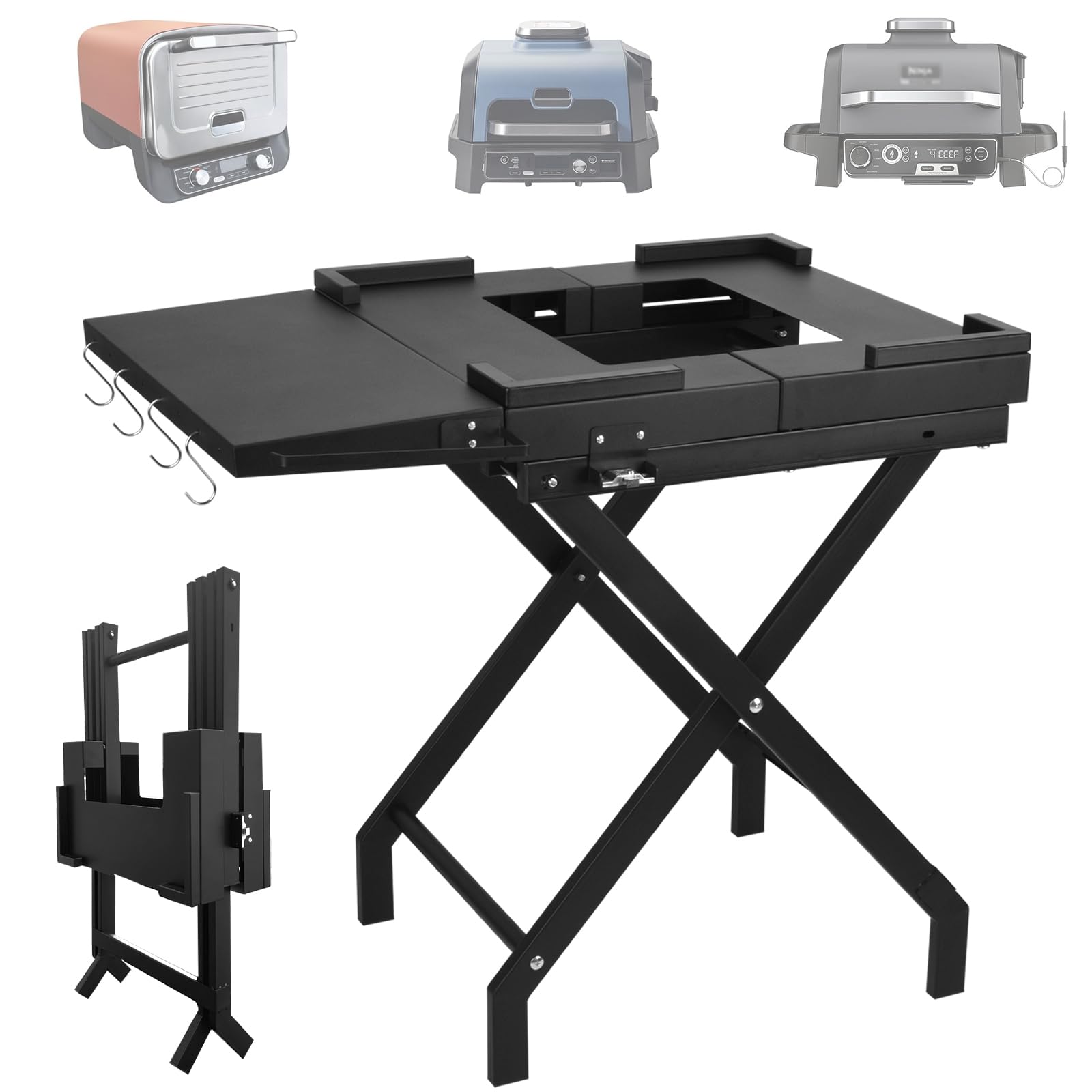 BSARTE Grill Table Folding Stand fit Ninja Woodfire Outdoor OG700 ...
