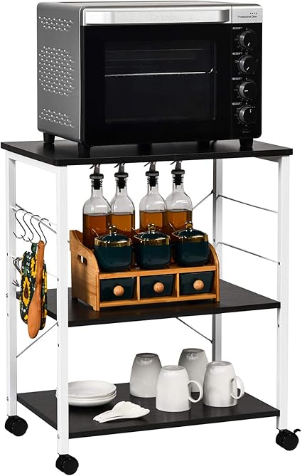 Amazon.com - Microwave Carts Kitchen Bakers Rack with Storage Kitchen ...