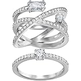 Amazon.com: SWAROVSKI Dancing Swan Ring 5520712 White, Rhodium Plating ...