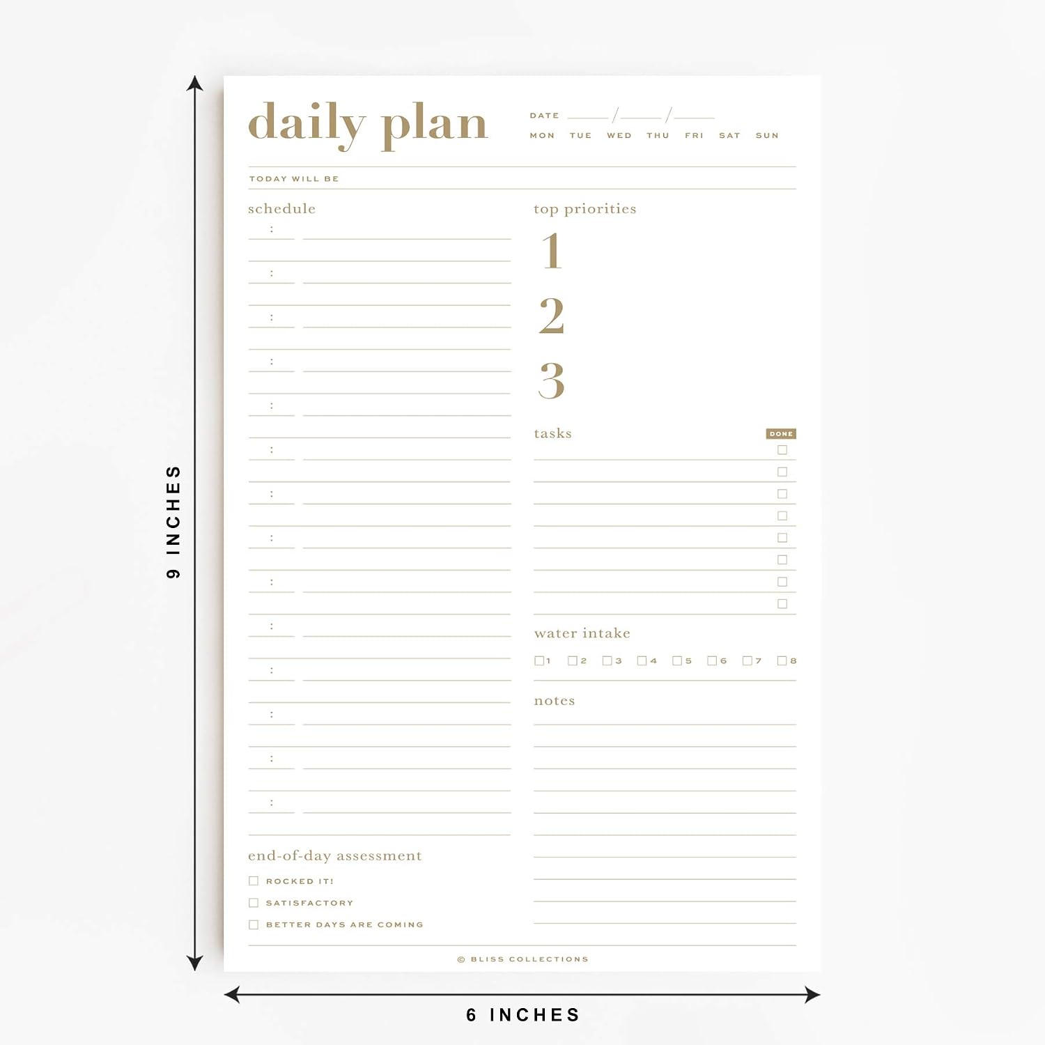 Bliss Collections Essential Daily Planner 176 x 250 mm with 50 Undated ...