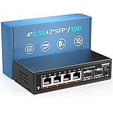 Amazon.com: 6 Port 2.5G Unmanaged Ethernet Switch, 4 x 2.5G Base-T ...