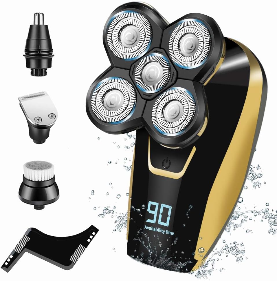 Head Shavers for Men, Waterproof Electric Shavers for Bald with 5D ...