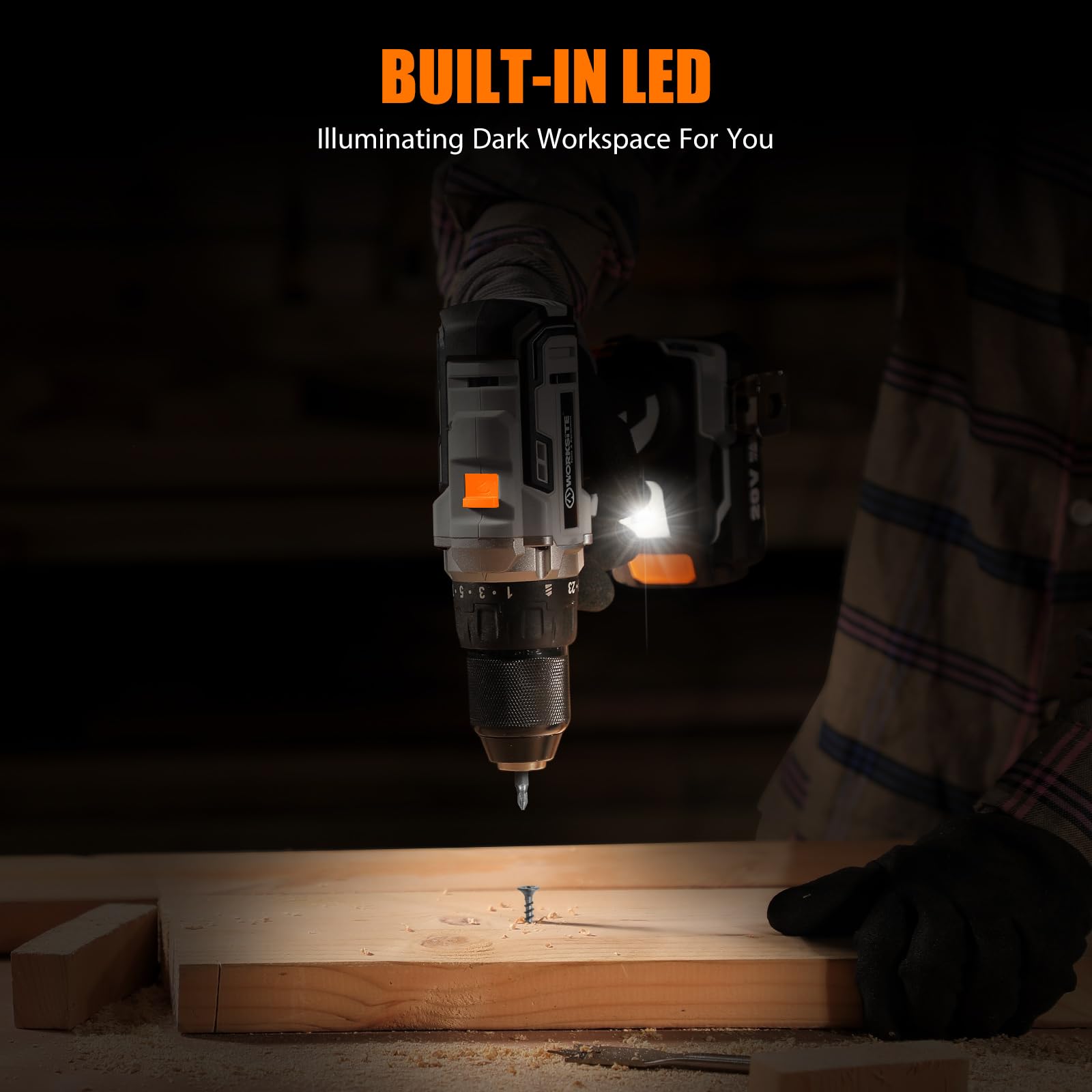 Mua WORKSITE Cordless Drill/Driver Set with 1/2" Metal Chuck, Power ...