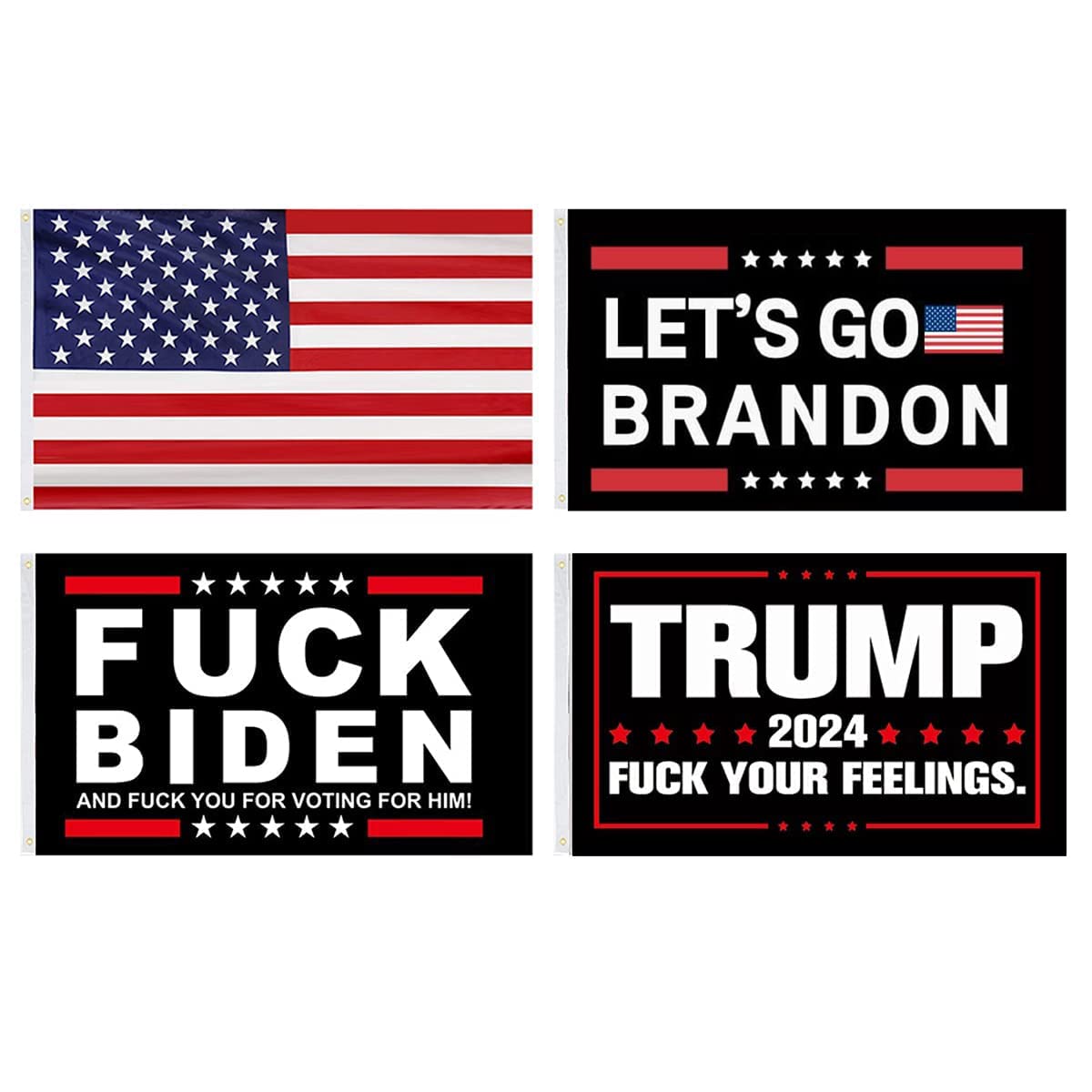 Trump 2024 Flags 3x5 fts 4 Packs flags (Trump 4 Patterns) for sale ...