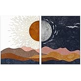 Amazon.com: Sun and Moon, Boho Art, Decorative Wall Art, Desert Prints ...