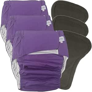 6-Packs Adult Cloth Diapers with Oversized Diaper Inserts, TPU ...