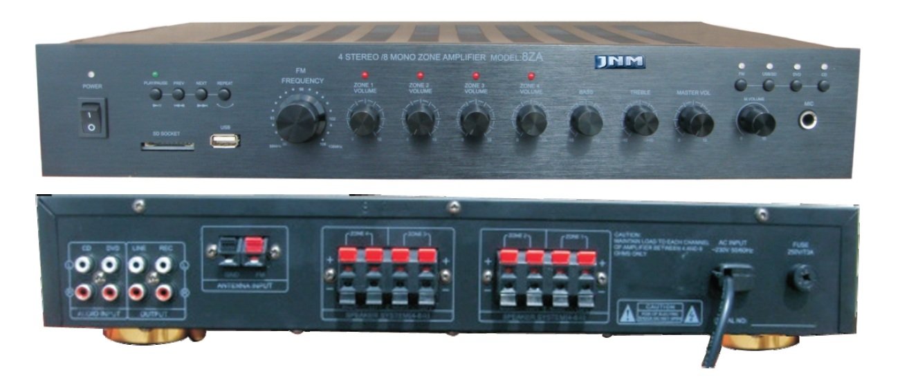 JNM 4 Stereo Zone Amplifier 8ZA: Amazon.in: Electronics