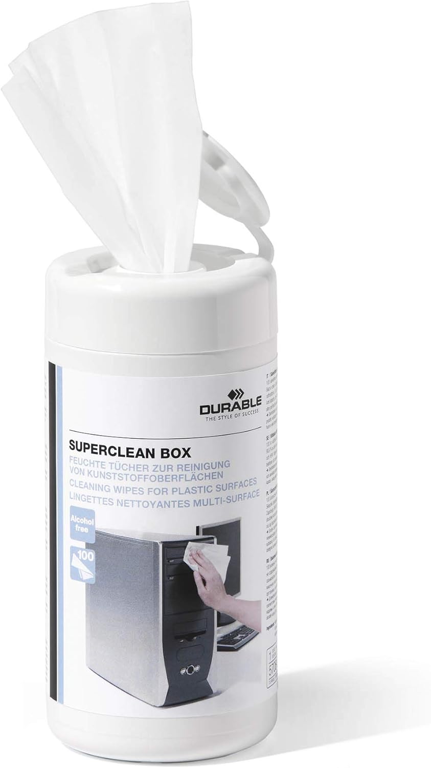 Durable 570802 Superclean Box Lingette Pré-imprégnée Multi-Surfaces Boîte Distributrice ...