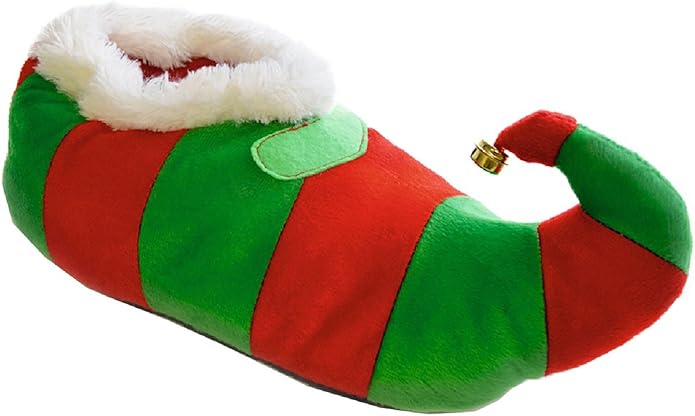 Adults/Unisex/Mens/Ladies Novelty Christmas Elf Slippers with Bell ...