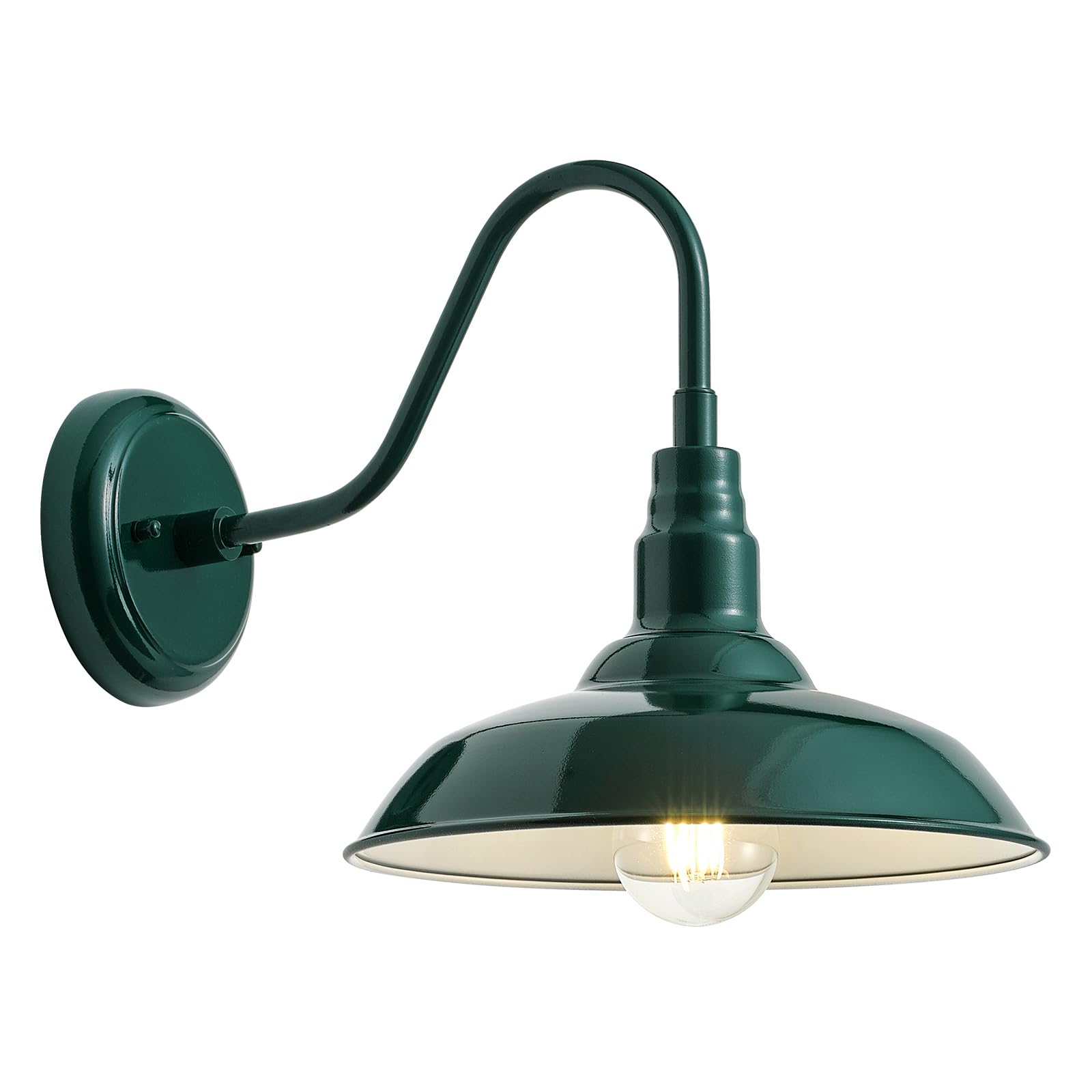 GOALPLUS 10'' Dome Outdoor Gooseneck Barn Light Fixture with Wall Mount ...