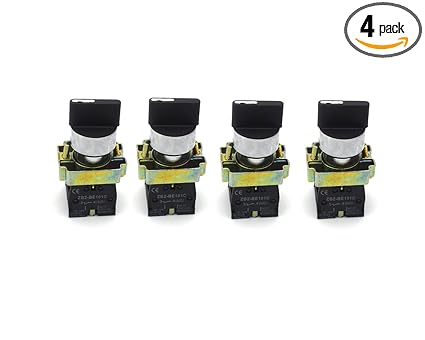 ZB2-BE101 SPDT 2NO 4 Terminal 3-Position Rotary selector Switch AC600V ...