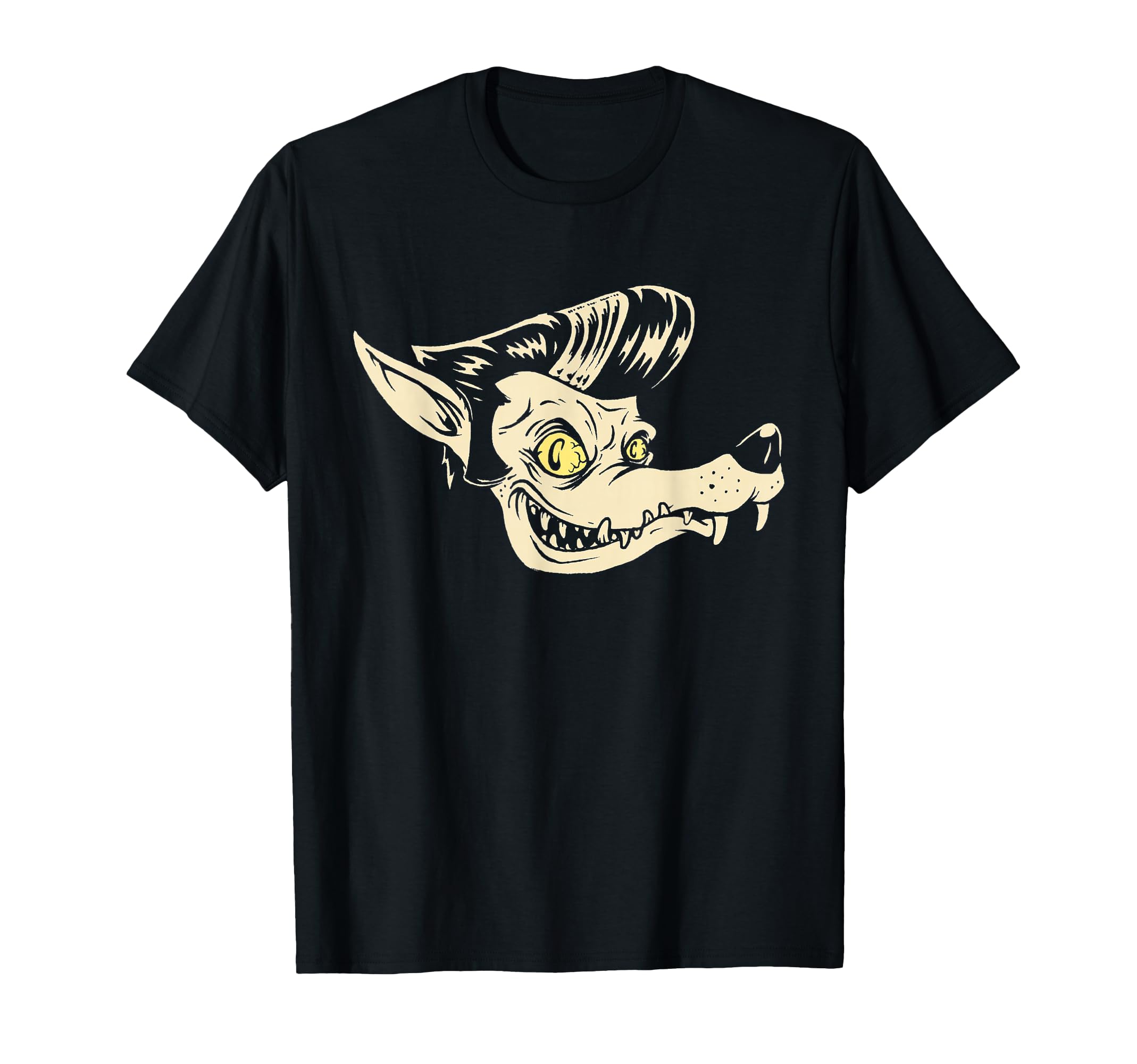 Horror Art - Rockabilly Wolf - Psychobilly Punk Art T-Shirt for sale ...