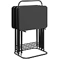 Amazon.com: COSCO CoscoProducts 5-Piece Folding Vinyl Top TV Tray ...