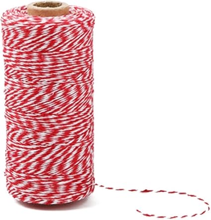 Red and White String,100 M Red Cotton String Twine, Durable Bakers ...