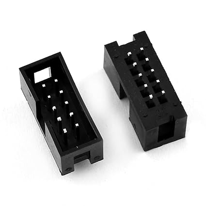 10-Pin Box Header Connector Pitch 2.54mm 10-Pin Double Dual Row ...