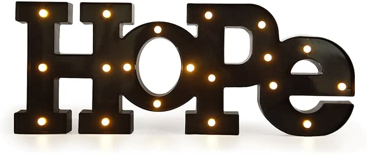 Amazon.com: Adeco Decorative Illuminated Marquee Sign "HOPE" Lighted ...