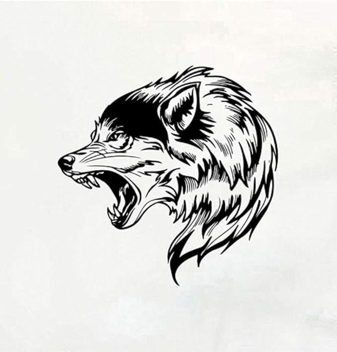 Decal head lobo tatuajes de pared calcomanías de decoración de ...