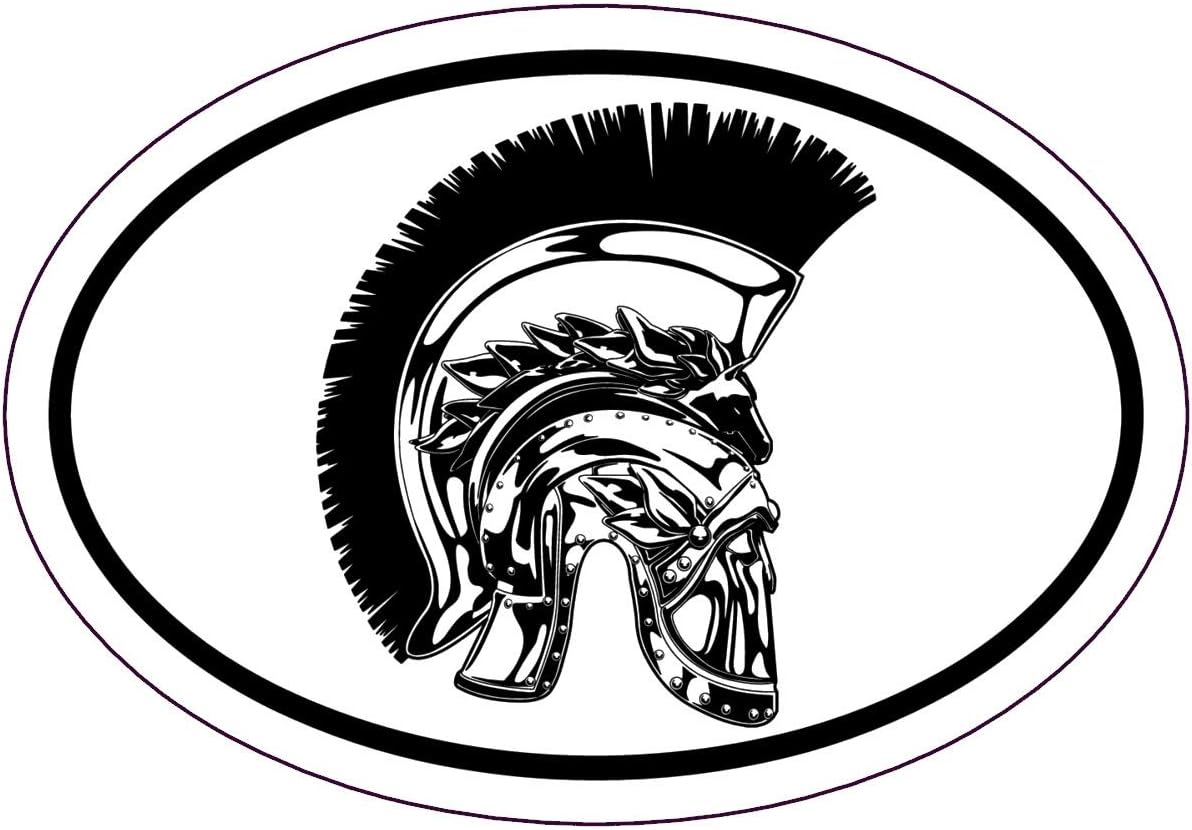 Amazon.com: WickedGoodz Oval Spartan Warrior Helmet Decal - Greek ...