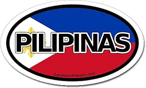 Amazon.com: LandsAndPeople Philippines Pilipinas in Filipino Flag Car ...