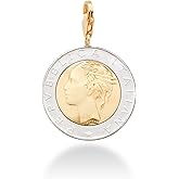 Amazon.com: Miabella 18K Gold over Sterling Silver Genuine Italian 20-Lira Coin Dangle Medallion ...