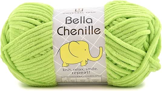 Amazon.com: Universal Yarn Bella Chenille 110 Yarn, Lime Green