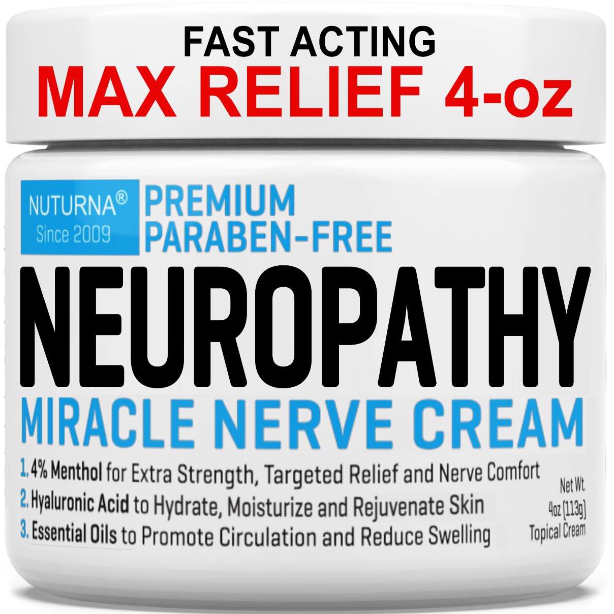 Neuropathy Nerve Relief Cream - Premium Nerve Cream 3X Action for ...