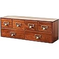 Amazon.com: 6-Drawer Vintage Desk Organizer Classic Brown Wood Storage ...