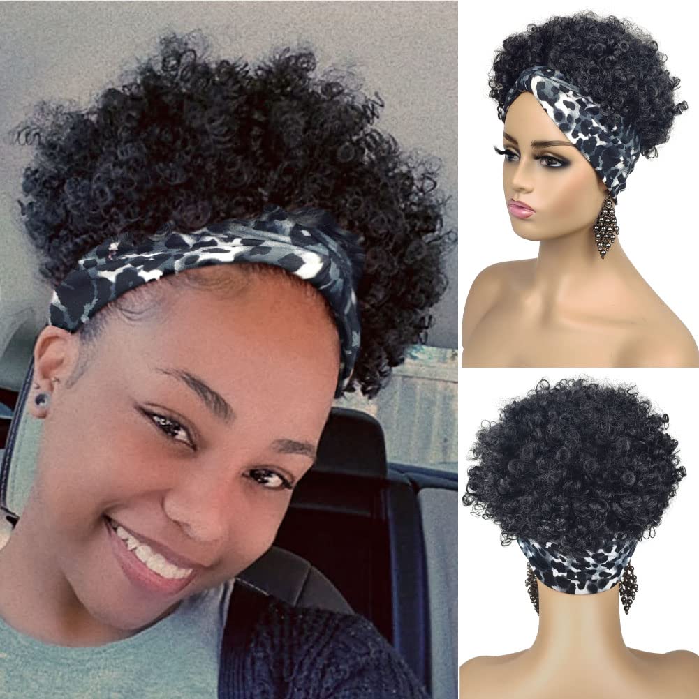 Allyreetress Short Afro Wigs for Black Women Afro Kinky Curly Wigs with ...