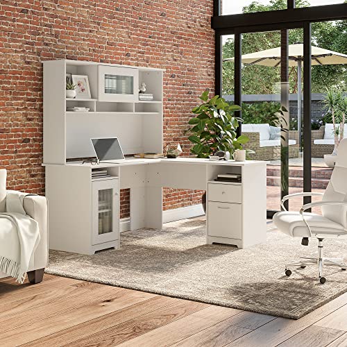 Bush Furniture Cabot Desk with Hutch | Corner with Storage for Home ...