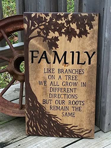 Amazon.com: Rustic Wooden Family Sign - Family Roots Sign - Stained ...