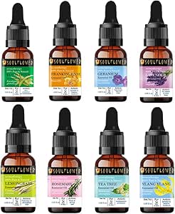 Amazon.com: Soulflower Essential Oil Set of 8, Eucalyptus, Frankincense ...