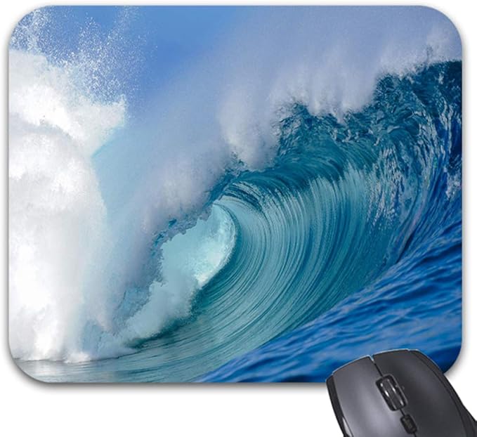Amazon.com : Ocean Sea Waves Perfect Blue Mouse Pad 9.82 x 7.84" Desk ...