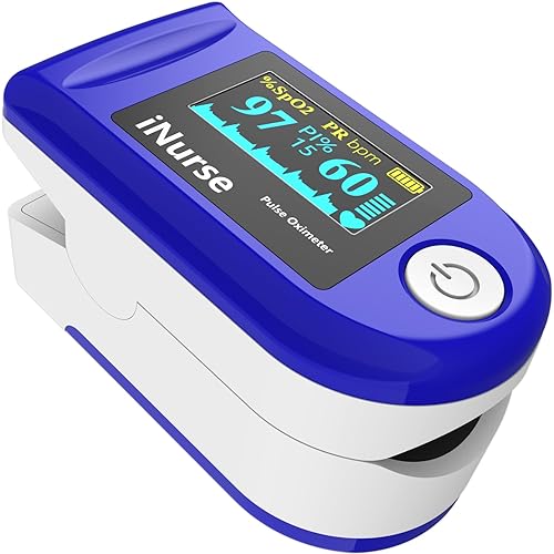 Fingertip Pulse oximeter fingertip with Plethysmograph and Perfusion Index, Portable Blood ...