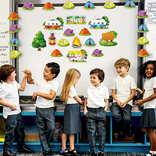 Camping Bulletin Board Decoration Set Mini Tent Vintage Trailers ...