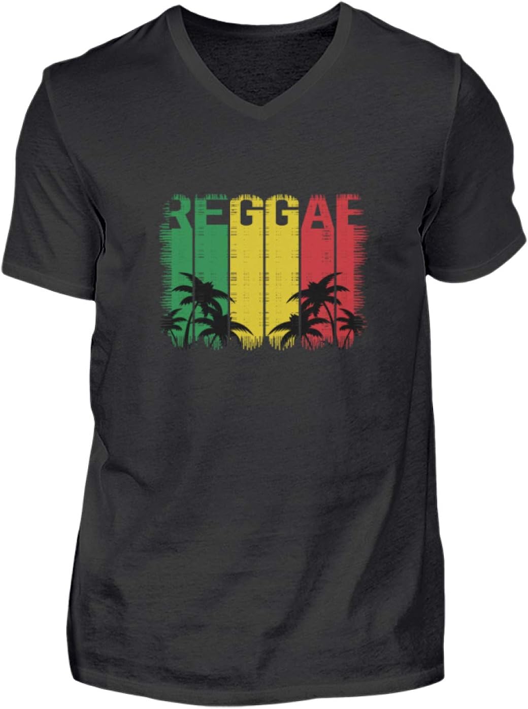 Reggae - Camiseta para hombre con cuello en V, color verde, amarillo y ...