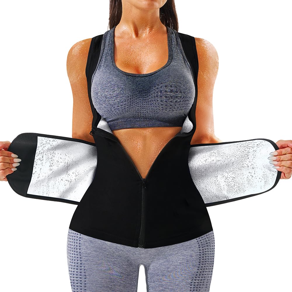 LMCOB Sauna Vest for Women Sauna Waist Trainer Vest Workout Sweat Vest ...