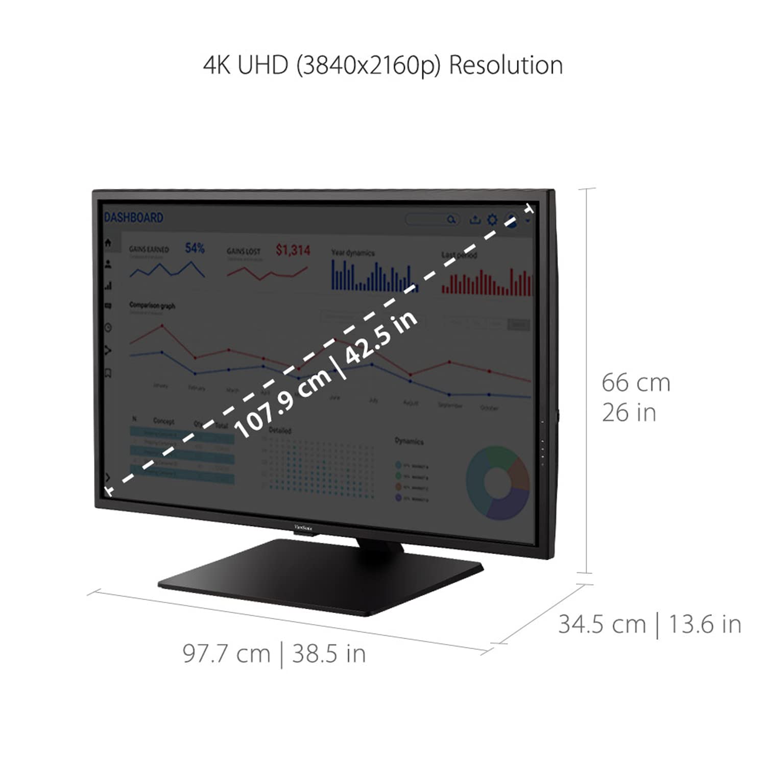 Mua ViewSonic VX4381-4K 43 Inch Ultra HD MVA 4K Monitor Widescreen with ...