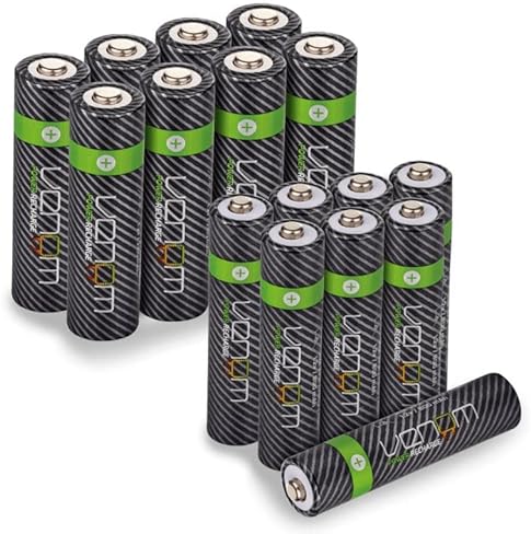 Venom Rechargeable AA & AAA Battery Multipack (includes 8 x AA plus 8 x ...