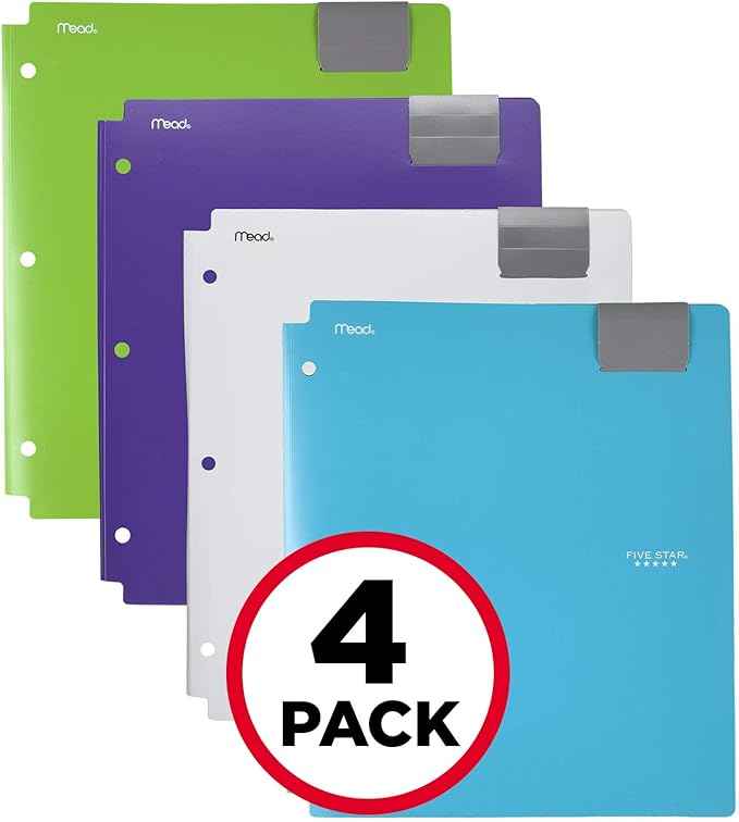 Amazon.com : Five Star 4-Pocket Folders, Folders with Pockets, Fits 3 ...